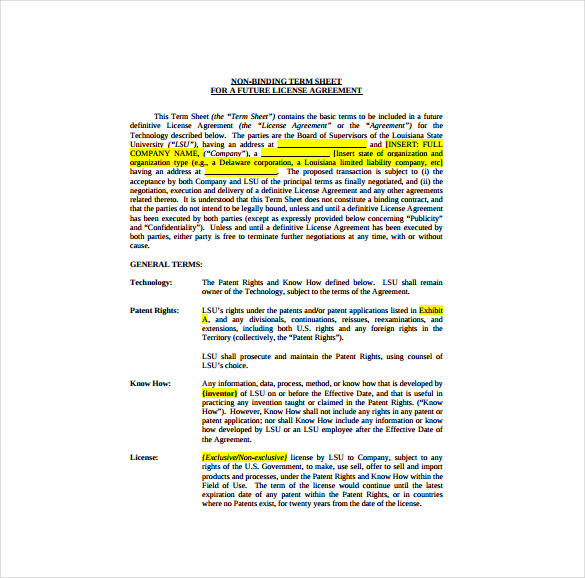 14+ Term Sheet Templates - Free Sample, Example, Format Download!