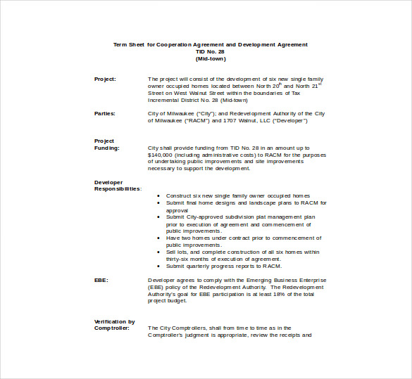 14+ Term Sheet Templates - Free Sample, Example, Format Download!