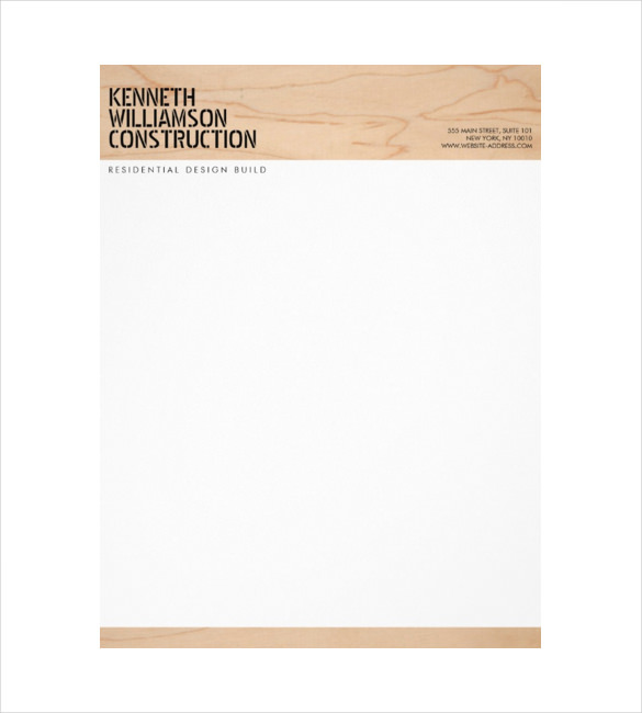 Free Construction Company Letterhead Templates The Best Professional 