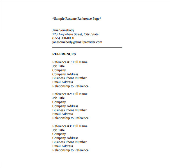 Reference Sheet Template - 34+ Free Word, PDF Documents Download