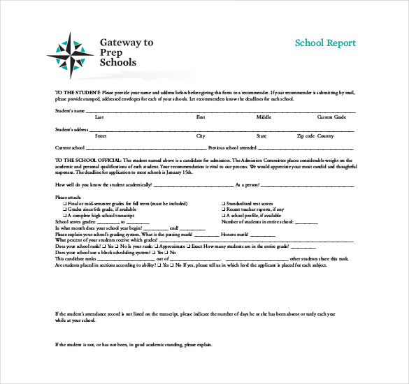 School Report Template - 24+ Free Sample, Example, Format Download