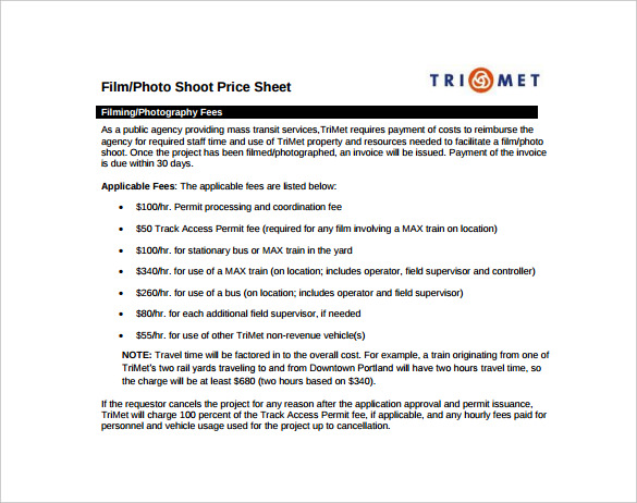 10+ Price Sheet Templates - Free Sample, Example, Format Download!