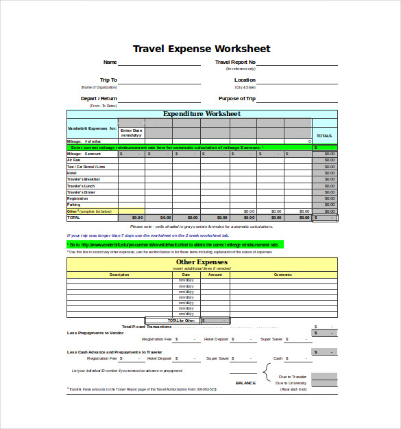 11 Expense Sheet Template Free Word Excel PDF Formats Samples 