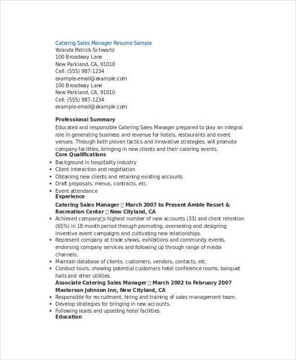 Sales Manager Resume Template - 15+ Free Word, PDF Documents Download