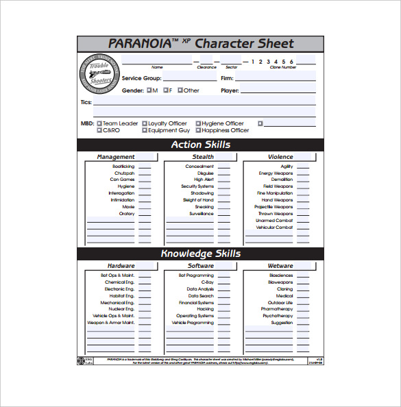 Character Sheet Template - 8+ Free PDF Documents Download | Free ...
