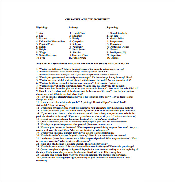 9 Sample Character Sheet Templates Free Sample Example Format 