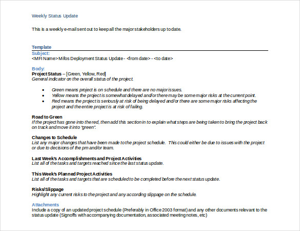 Blank Project Status Report Template Free Report Templates