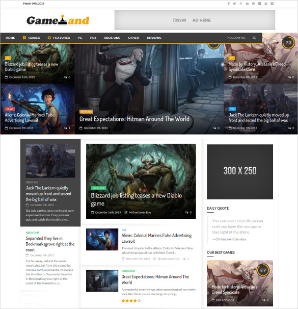 45+ Gaming Website Themes & Templates