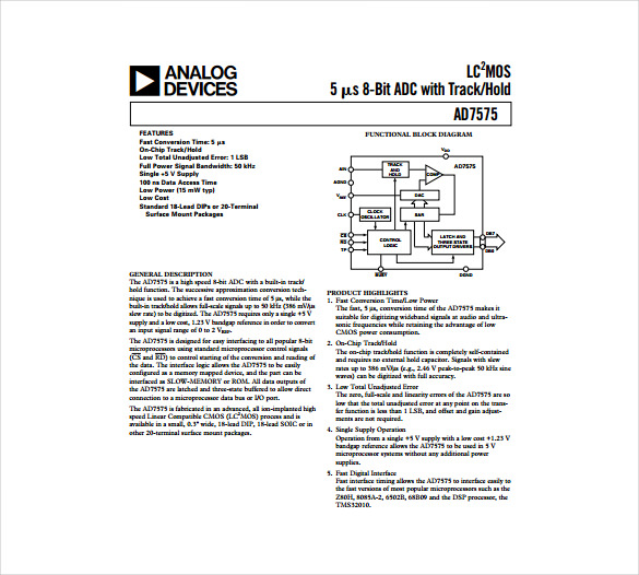 Technical Data Sheet Template DocTemplates