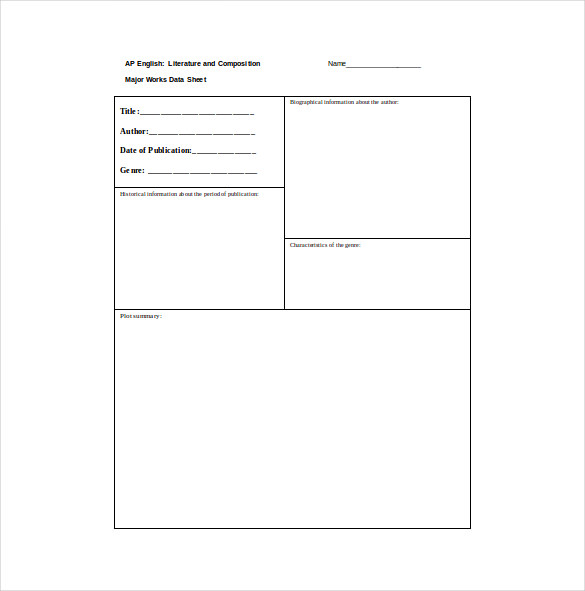 31+ Data Sheet Templates - Word, PDF, Google Docs, Apple Pages