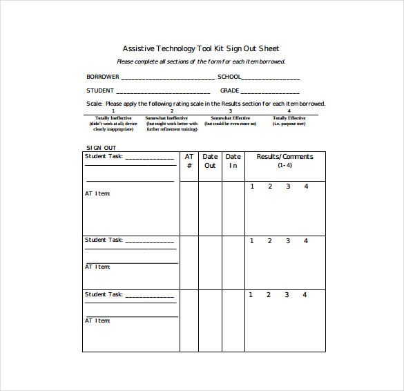 16+ Sign Out Sheet Templates in Word, Google Docs, MS Word, Pages PDF ...