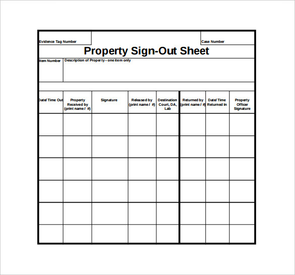 20+ Sign Out Sheet Templates - Sample, Example, Format Download