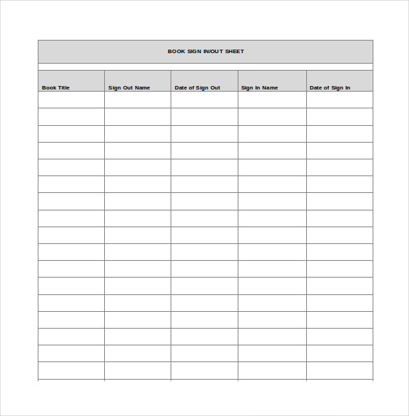 16+ Sign Out Sheet Templates in Word, Google Docs, MS Word, Pages PDF ...