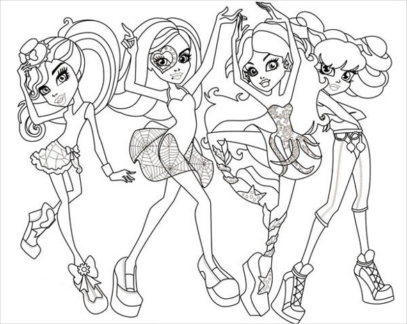 19+ Monster High Coloring Pages - PSD, AI, Vector EPS, PDF