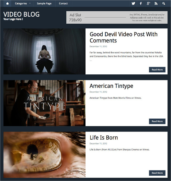 18+ Responsive Video Website Themes & Templates