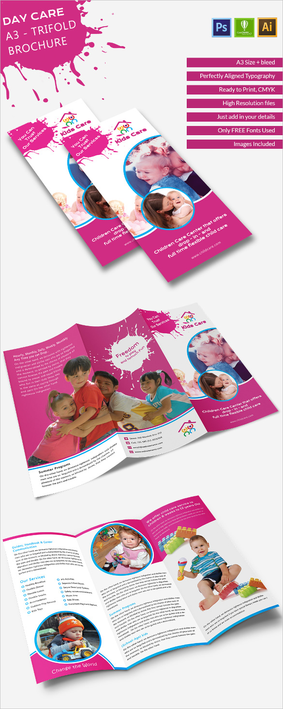 16 Daycare Brochure Templates Free PSD EPS Illustrator AI PDF