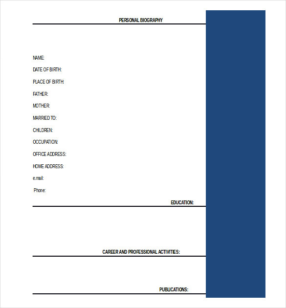 Free 38+ Biography Templates - DOC, PDF, Excel