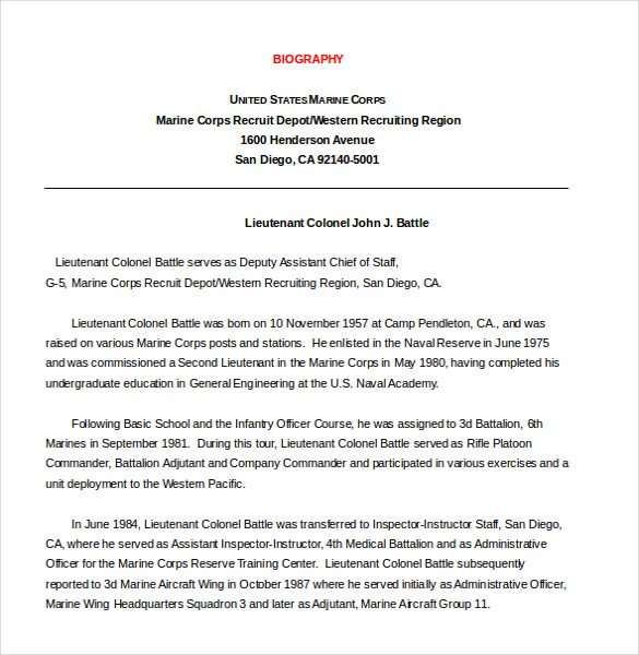 Free 38+ Biography Templates - DOC, PDF, Excel