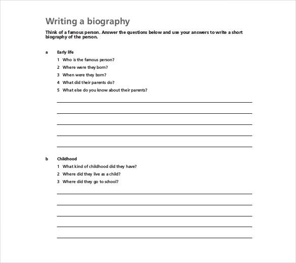 Free 38+ Biography Templates - DOC, PDF, Excel
