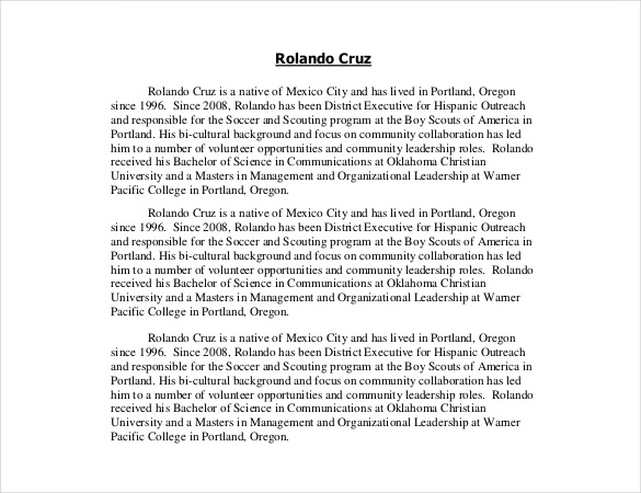 Free 38+ Biography Templates - DOC, PDF, Excel