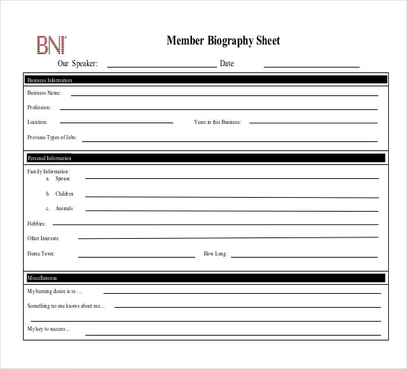 Free 38+ Biography Templates - DOC, PDF, Excel