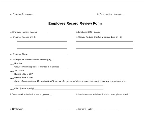 32+ Employee Record Templates in Word | Apple Pages | Google Docs | PDF ...