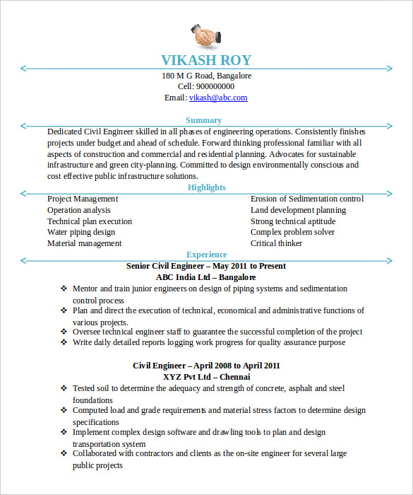 24+ Civil Engineer Resume Templates - PDF, DOC