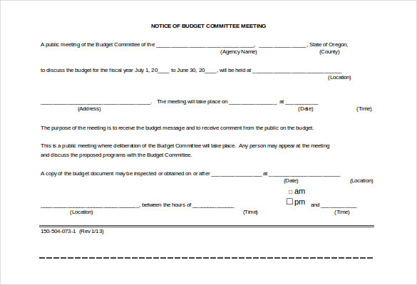 38+ Notice of Meeting Templates - PDF, Google Docs, MS Word, Apple Pages