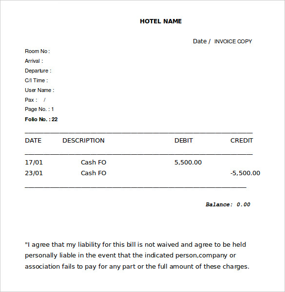 22+ Hotel Receipt Templates - PDF, DOC, Excel