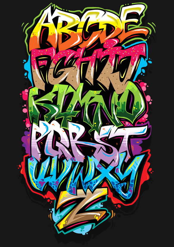 Graffiti Alphabet Letter Template 16 Free PSD EPS Format Download