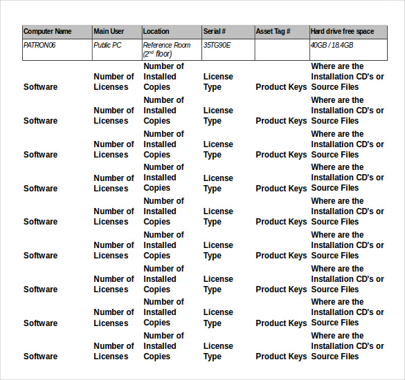 Computer Inventory Template – 19+ Free Word, Excel, PDF Documents Download