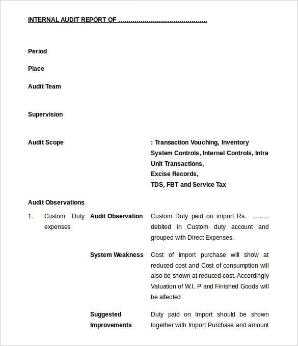 21+ Internal Audit Report Templates - Word, PDF, Apple Pages, Google Docs
