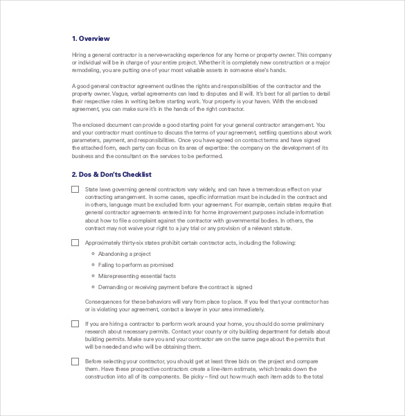 Contractor Agreement Template – 23+ Free Word, PDF, Apple Pages ...