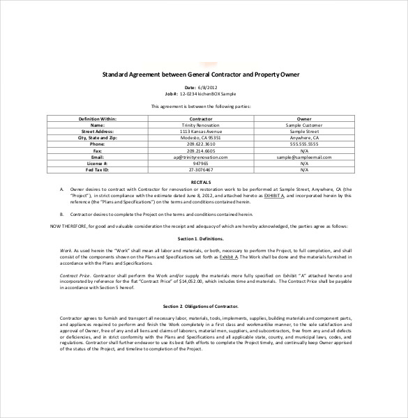 Contractor Agreement Template – 23+ Free Word, PDF, Apple Pages ...