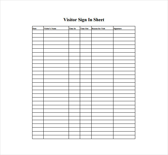 18+ Sign In Sheet Templates – Free Sample, Example, Format Download!