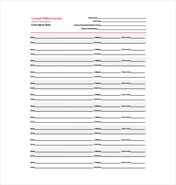18+ Sign In Sheet Templates – Free Sample, Example, Format Download!