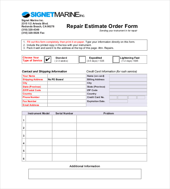 27+ Repair Estimate Templates - Word, PDF, Google Docs, Apple Pages