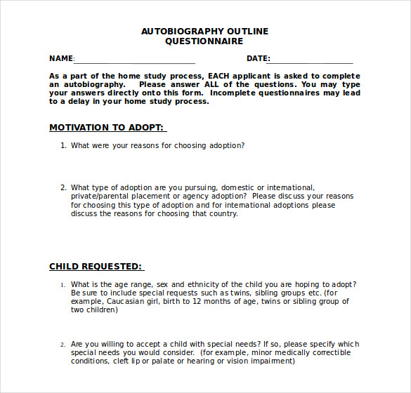 24+ Autobiography Outline Templates & Samples - DOC, PDF