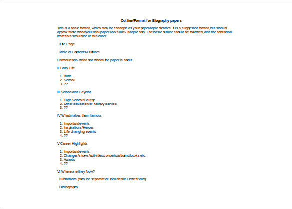 24+ Autobiography Outline Templates & Samples - DOC, PDF