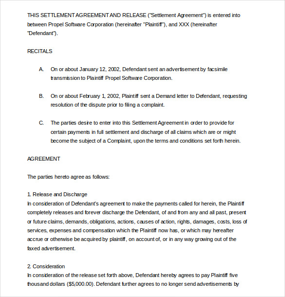 20+ Settlement Agreement Templates - Word, PDF, Pages