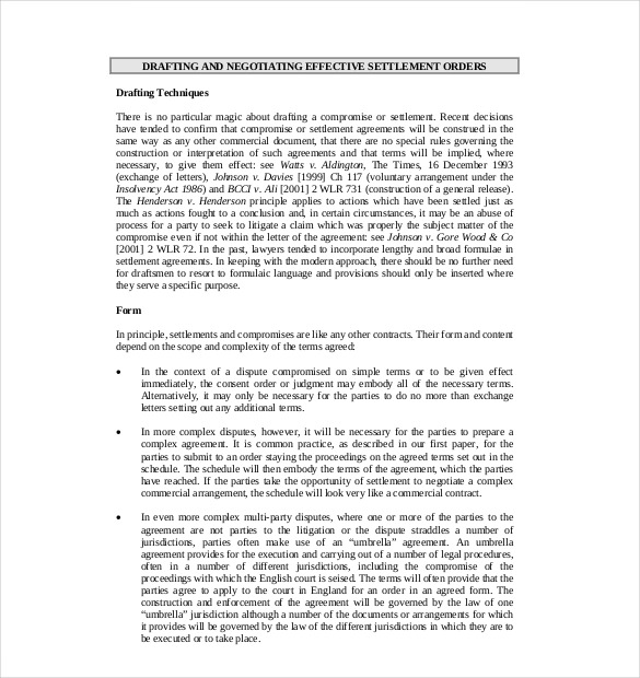 20+ Settlement Agreement Templates - Word, PDF, Pages
