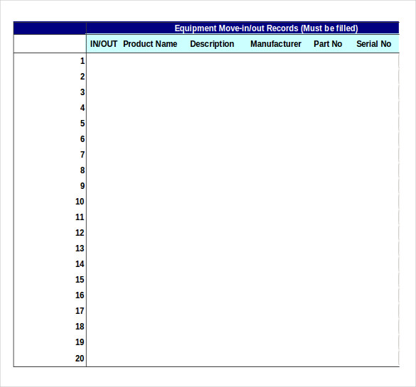 Moving Inventory Template – 18+ Free Excel, PDF Documents Download