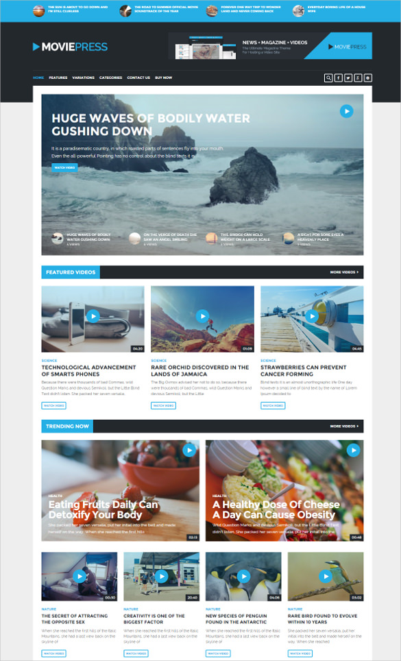 28+ Responsive Video Website Themes & Templates | Free & Premium Templates