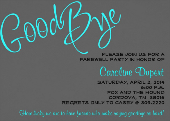 Farewell Party Template Free Printable Templates