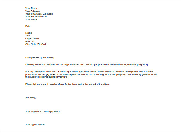 Top Notch Info About Resignation Letter Excel Format Resume Model For 