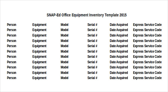Equipment Inventory Template - 16 Free Word, Excel, PDF Documents Download