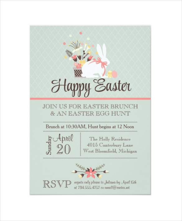 Free Easter Lunch Invitation Template Printable Templates