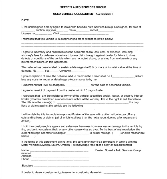 13+ Consignment Agreement Templates – Word, PDF