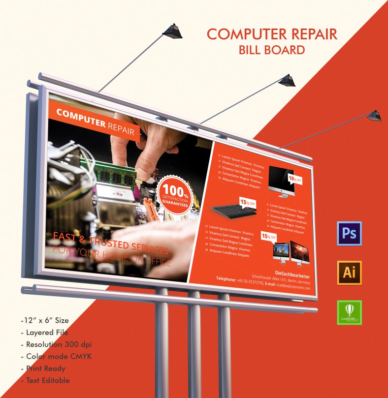Modern Computer Repair Invoice Template
