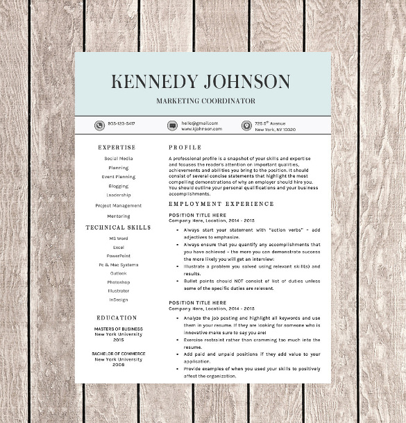 41+ One Page Resume Templates - Free Samples, Examples, & Formats Download!